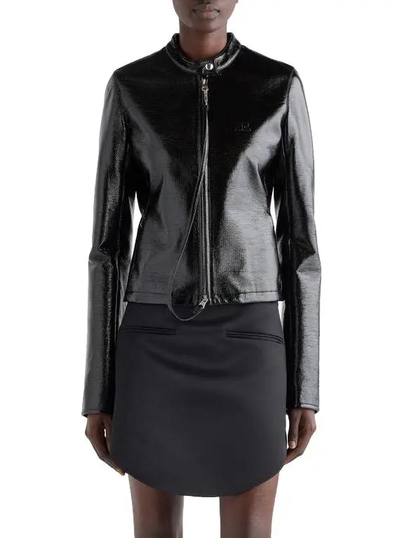 COURREGES City Vinyl Biker Jacket - Black