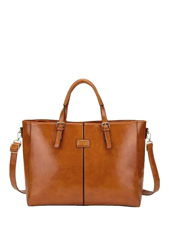 Badgley Mischka Julia Vegan Leather Weekender Duffel Bag - Brown