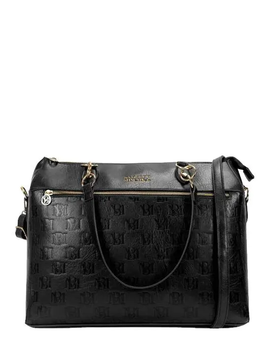 Badgley Mischka Madalyn Vegan Leather Weekender Duffle Bag - Black
