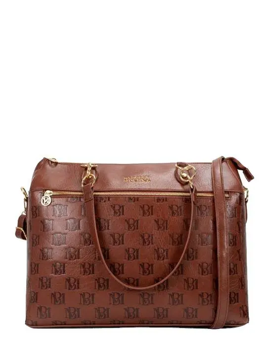 Badgley Mischka Madalyn Vegan Leather Weekender Duffle Bag - Brown