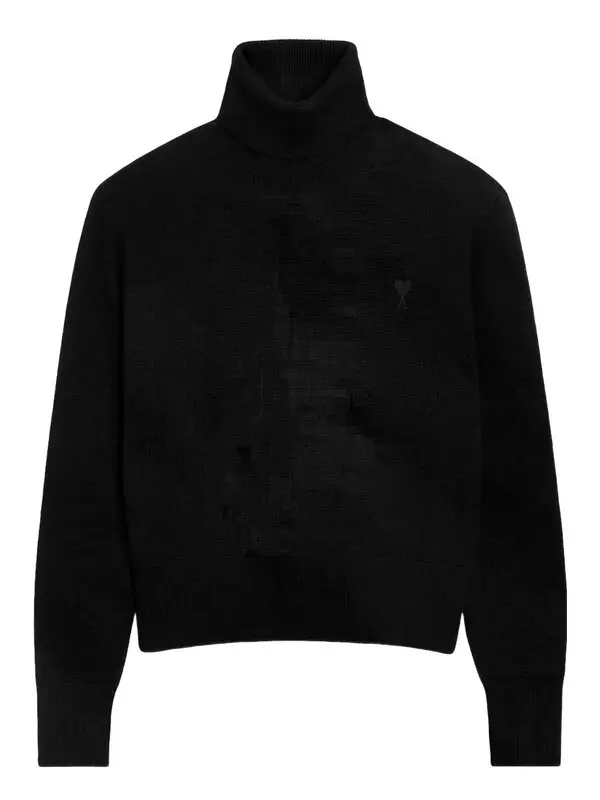 Ami De Coeur Wool Turtleneck Sweater - Black