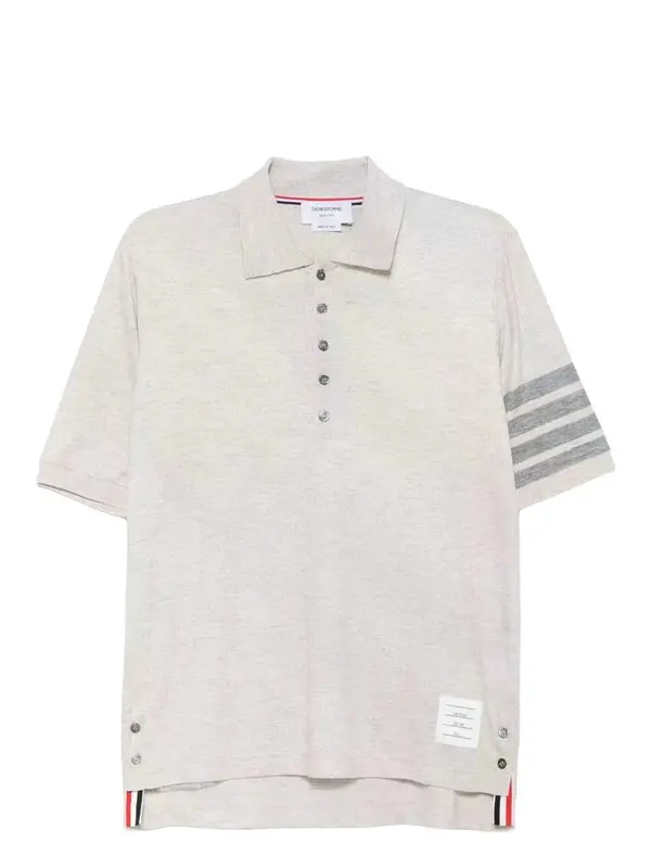 Thom Browne 4-bar Wool Polo Shirt - Grey