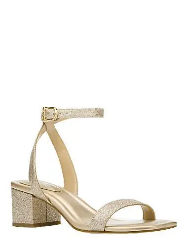 Michael Kors Merriam Glitter-embellished Leather Sandal - Gold