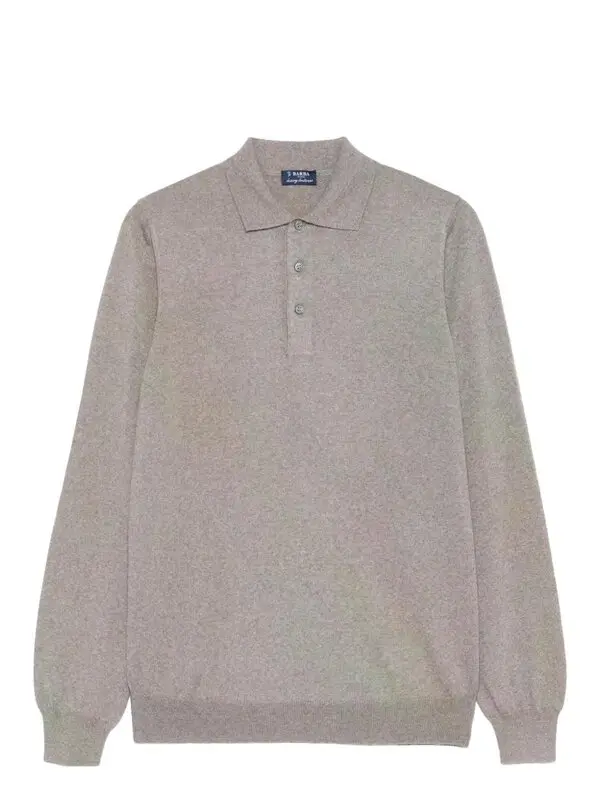 BARBA NAPOLI Long-sleeve Polo Shirt - Neutrals