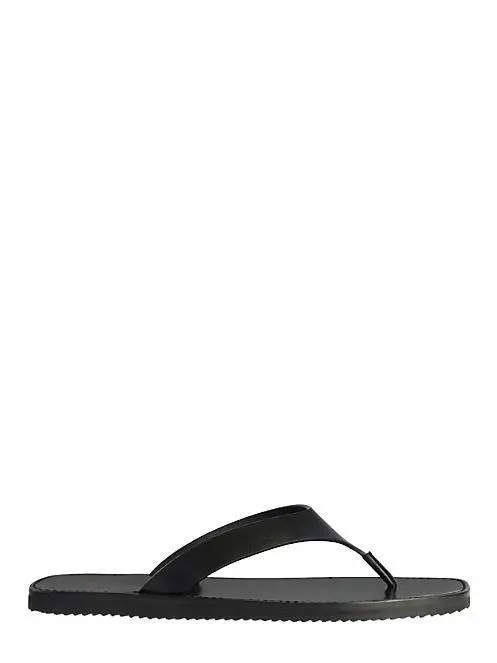 JUDE Leather Flat Sandals - Black