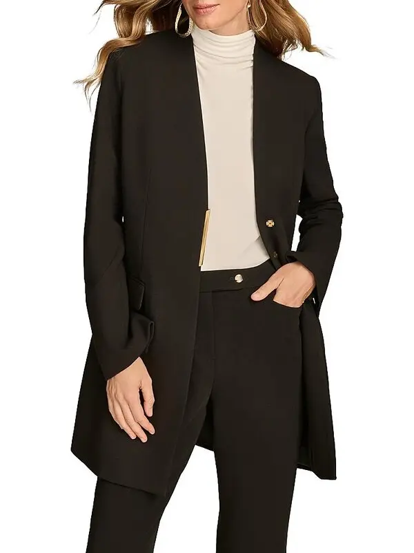 Donna Karan New York Collarless Blazer With Hardware Detail - Black