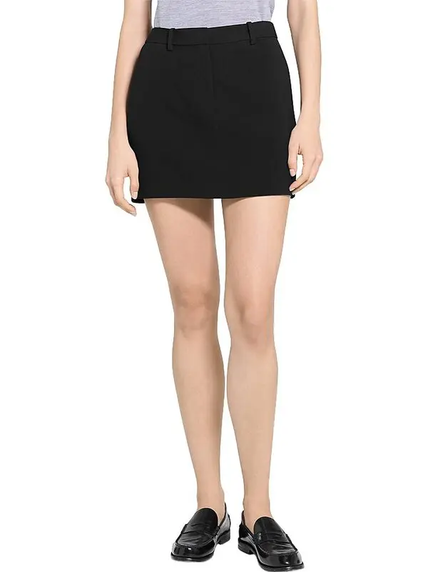 Theory Trouser Mini Skirt - Black