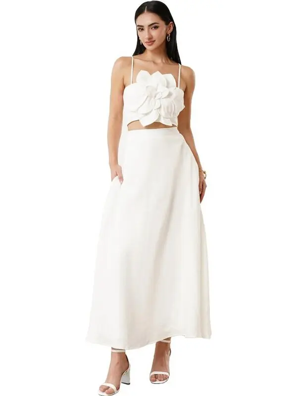 Yumi Kim Juki Linen Midi Skirt - White