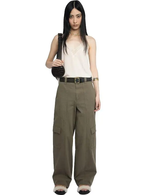 Zadig&Voltaire Pinto Wide Leg Cargo Pants - Natural