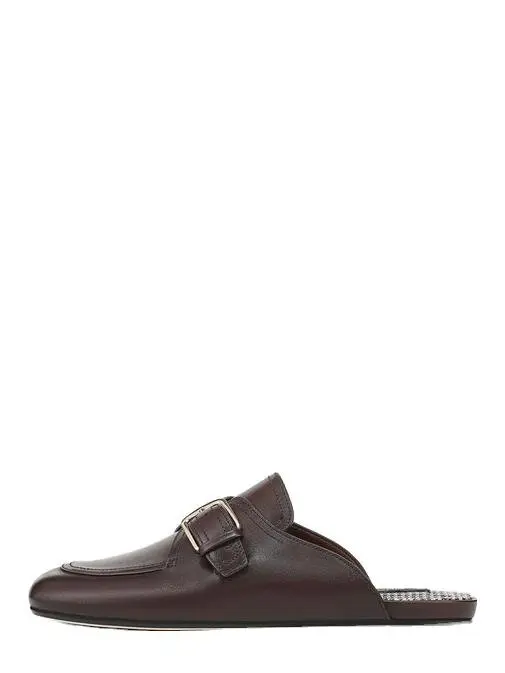 Vince Minetta Leather Loafer Mule - Brown
