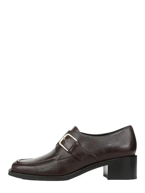 Vince Lennox Leather Heeled Monk-strap Loafer - Red
