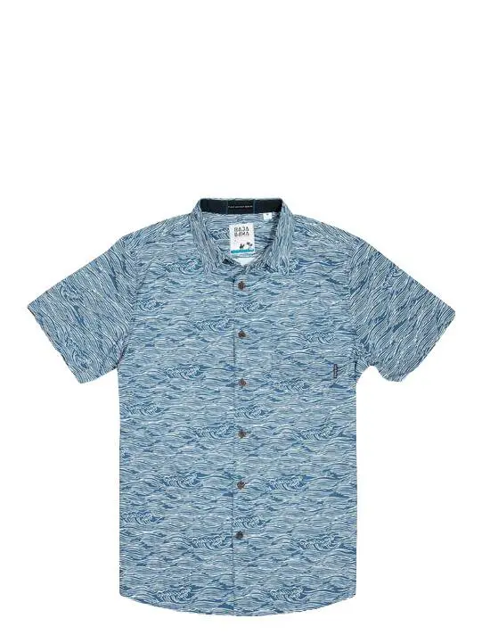 BAJA LLAMA Roll Tides7-seas Button Up - Navy