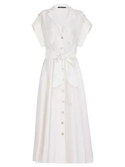 NO PISE LA GRAMA Guayaba Midi-length Linen Dress - Off White