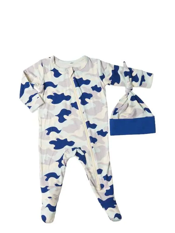 EVERLY GREY Jersey Footie And Hat Set - Camo