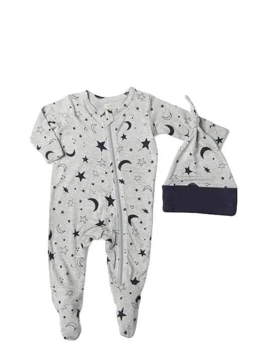 EVERLY GREY Jersey Footie And Hat Set - Twinkle Night