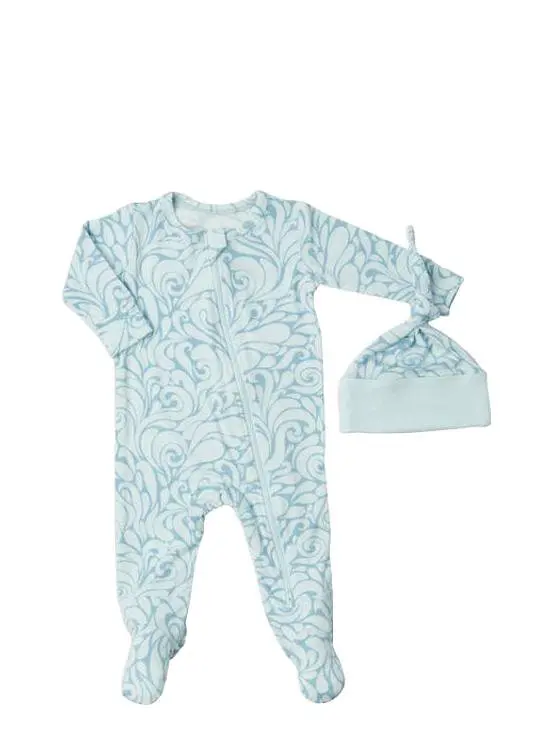 EVERLY GREY Jersey Footie And Hat Set - Waves