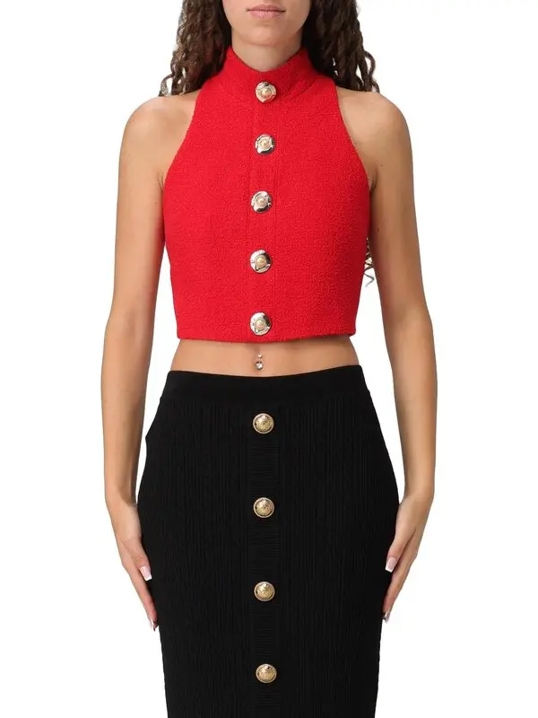 Balmain Cropped Top - Red