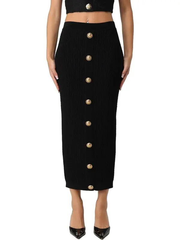 Balmain Straight Skirt - Black