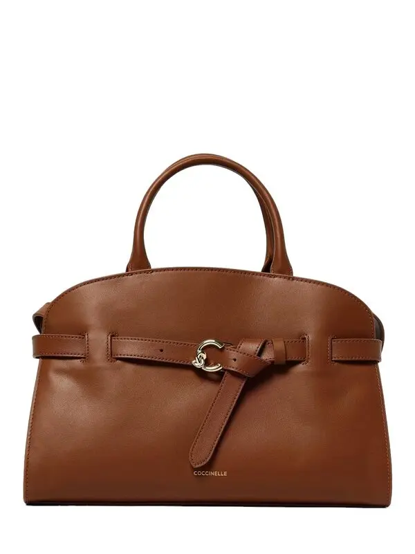 COCCINELLE Top Handle Bag With Buckle Detail - Brown