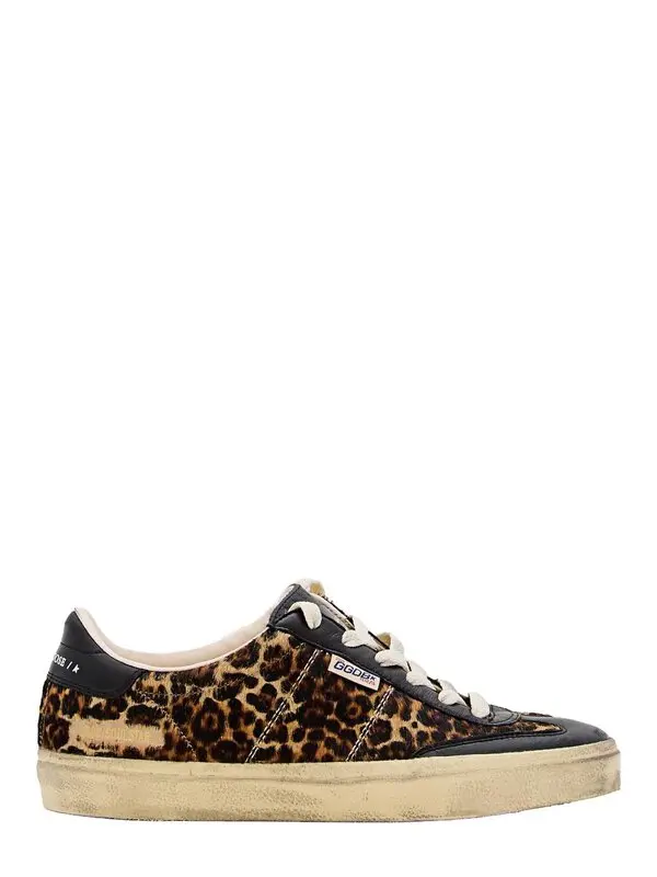 GOLDEN GOOSE Soul Star Leopard Print Pony Hair Sneakers - Brown