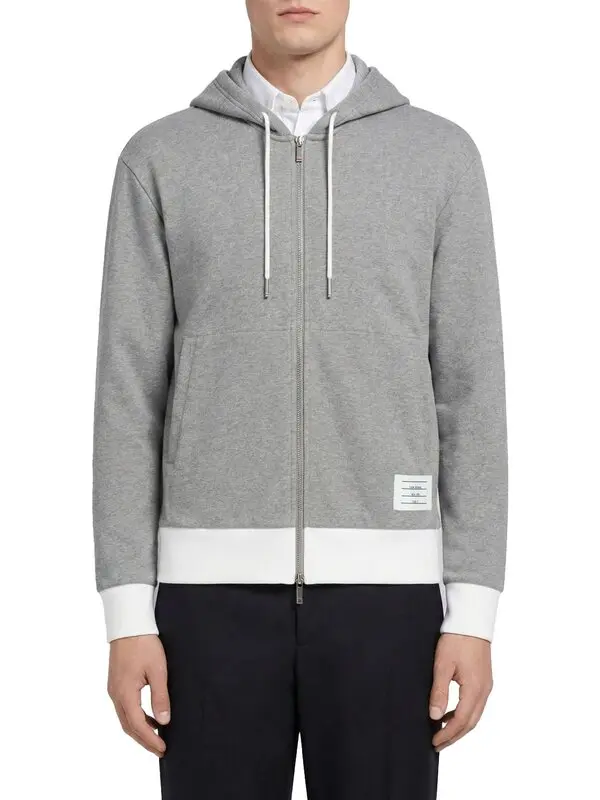 Thom Browne Full Zip Sweatshirt - Grey