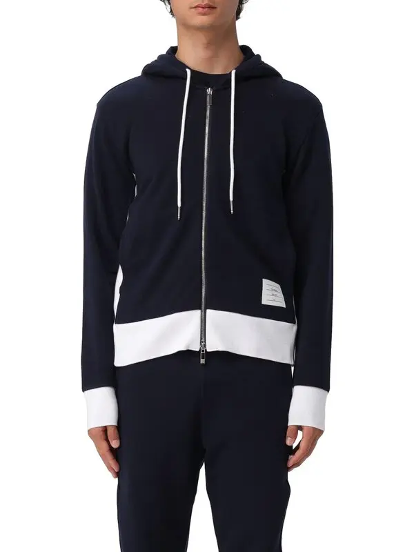 Thom Browne Full Zip Sweatshirt - Navy