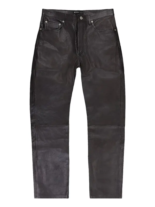 PURPLE BRAND Leather Pant - Black