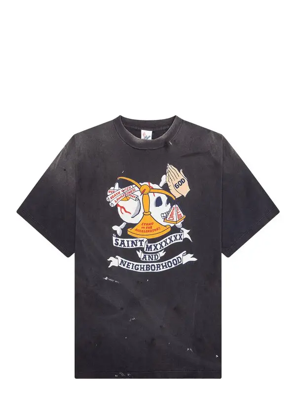 SAINT MXXXXXX X Neighborhood Pray Tee - Black
