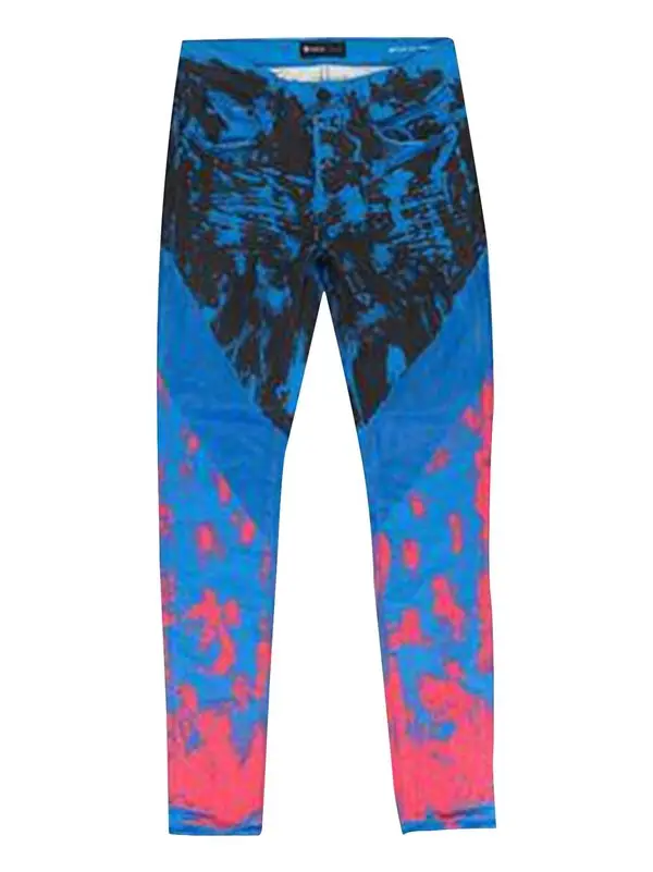 PURPLE BRAND Directoire Crackle Paint With Foil Skinny Jeans - Blue