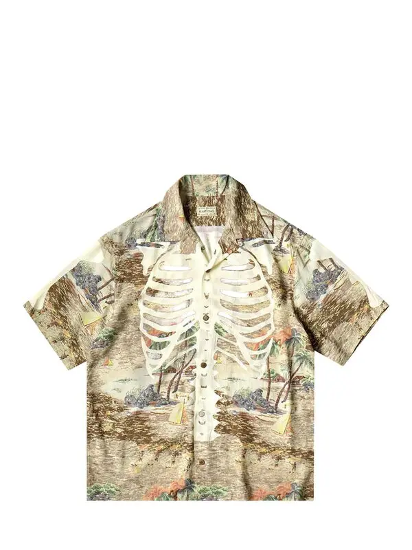 Kapital Kamekameha Bone Aloha Shirt - Brown