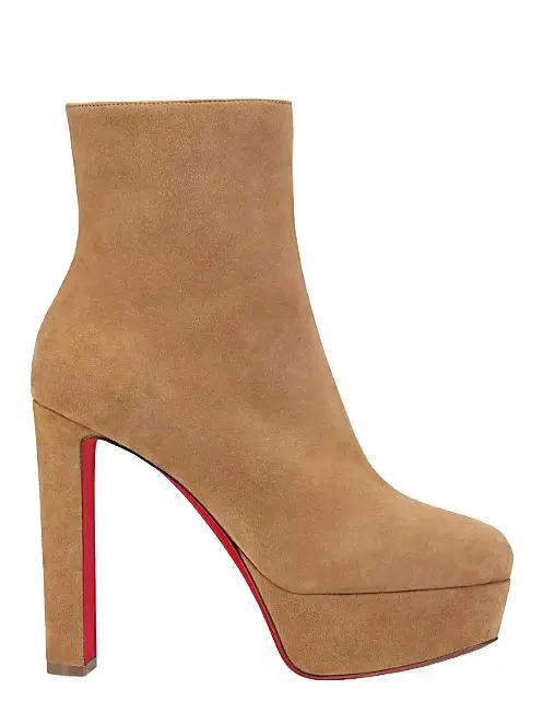 CHRISTIAN LOUBOUTIN Loo Booty 130 Suede Platform Boots - Lionne