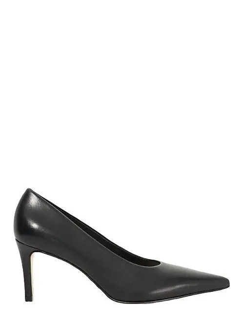 DUNE Aspiring Heeled Leather Courts - Black Leather