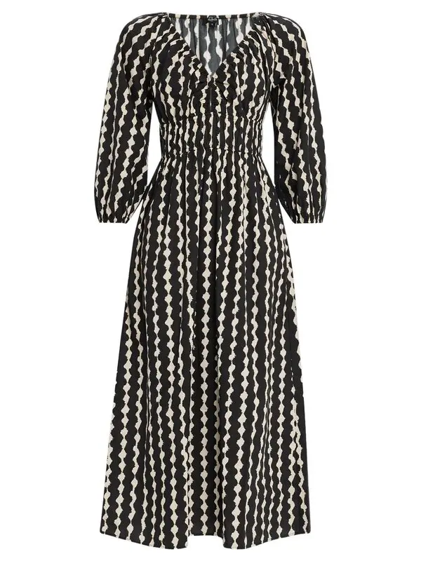 Rails Paio Blouson-sleeve Midi Dress - Painted Noir