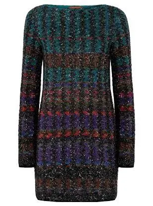 Missoni Mini Dress With Chevron And Stripe Pattern - Multicoloured 2