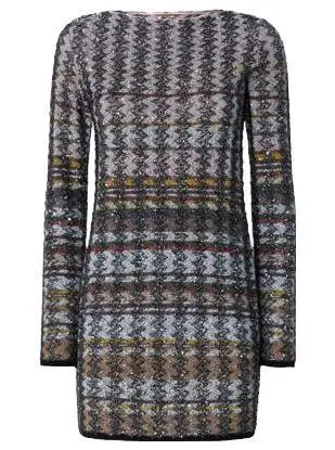 Missoni Mini Dress With Chevron And Stripe Pattern - Multicoloured