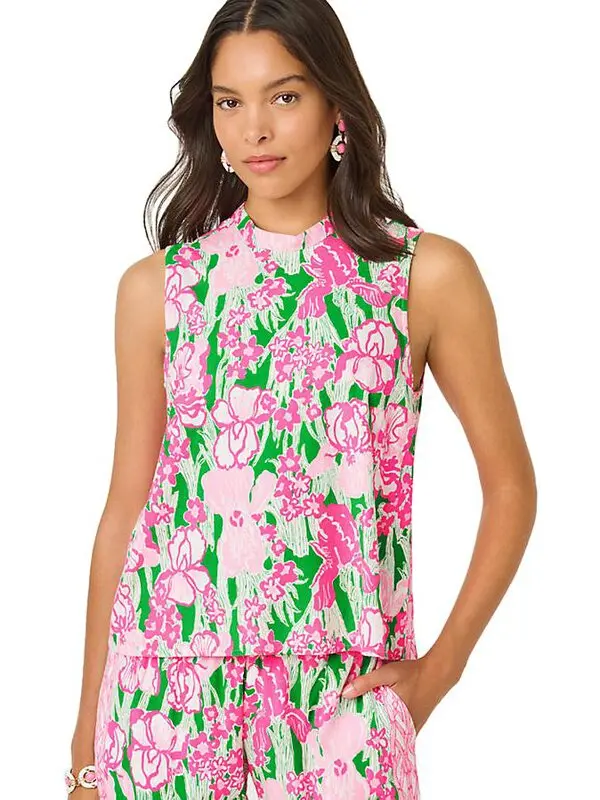 Lilly Pulitzer® Anya Sleeveless Top - Putting Green Hannah Engineered