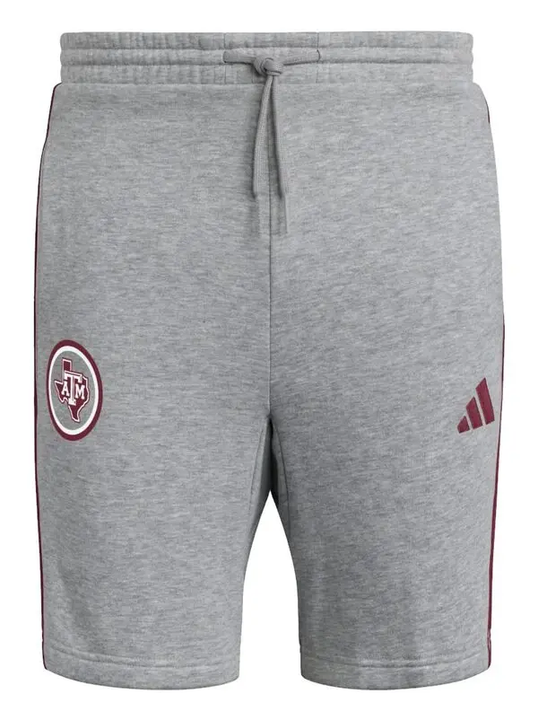 Adidas Texas A&m Aggies Essentials 3-stripes Short - Medium Grey Heather / Team Maroon / Ncaa-tam-741