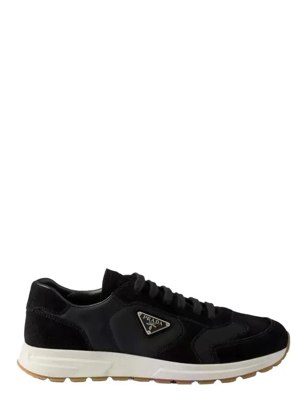 Prada Prax Triangle-logo Panelled Sneakers - Black