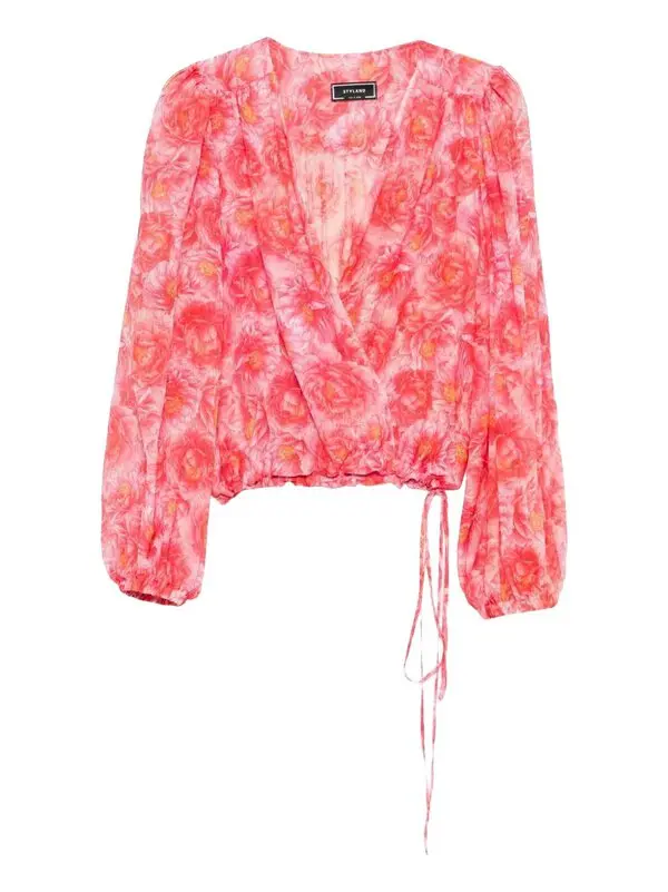 STYLAND Floral-print Blouse - Pink