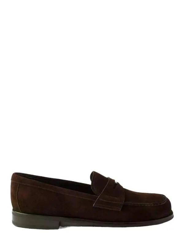Prada Suede Penny Loafers - Brown