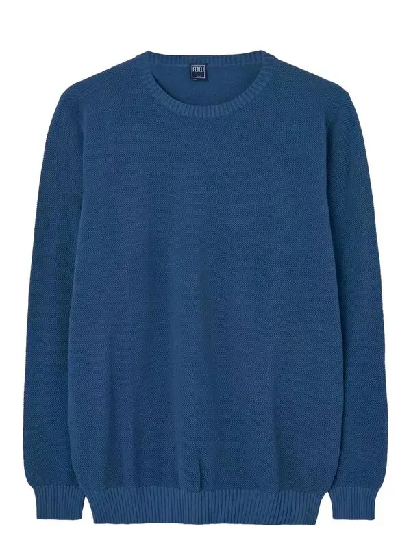 Fedeli Crew-neck Sweater - Blue