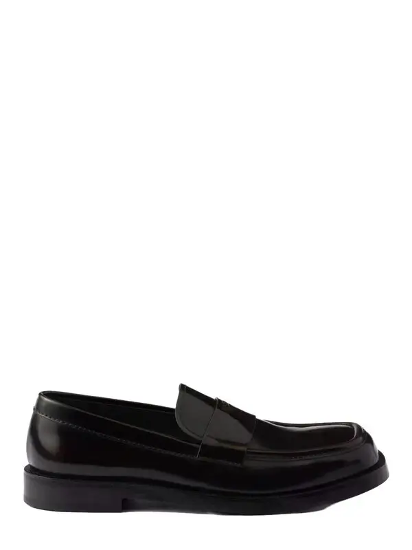 Prada Brushed Leather Loafers - Brown