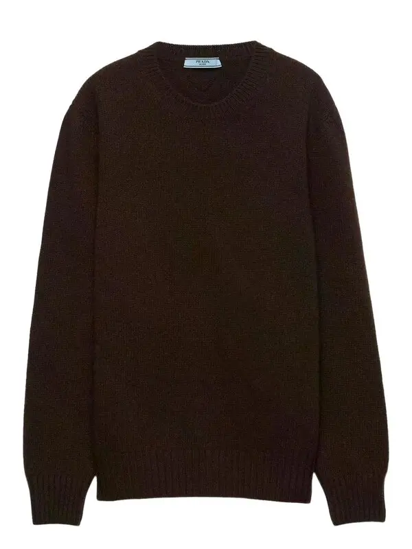 Prada Ribbed-knit Crew-neck Sweater - Brown
