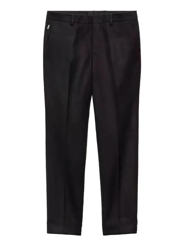 Prada Triangle-logo Wool Trousers - Black
