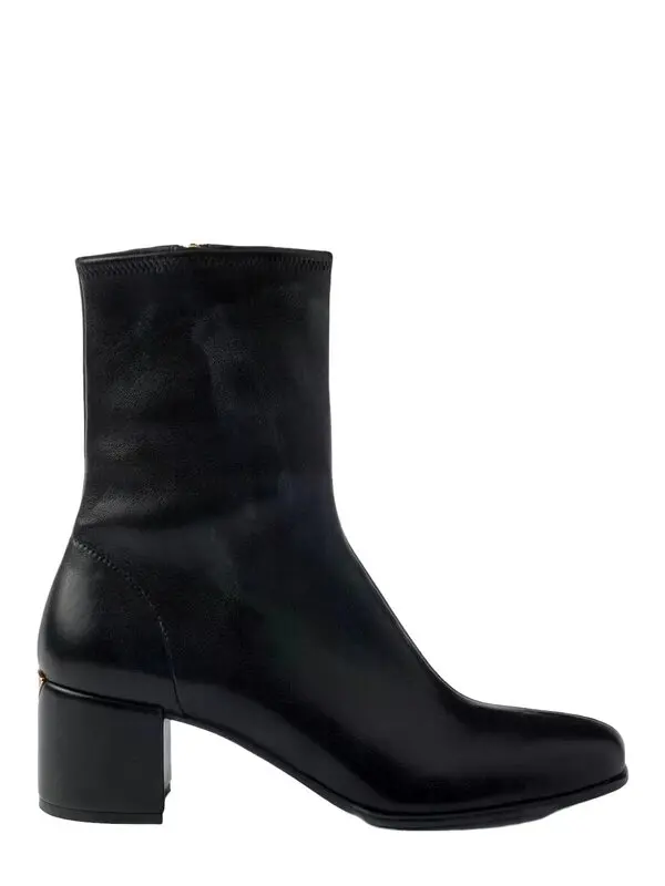 Prada 55mm Leather Zip-fastening Block-heel Boots - Black