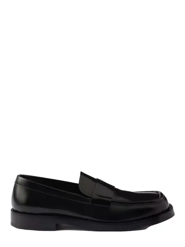 Prada Brushed Leather Loafers - Black