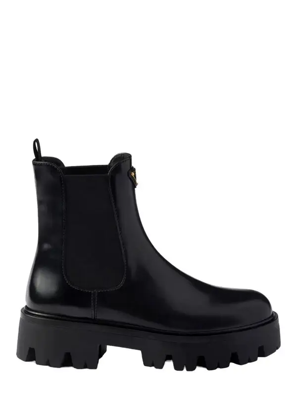 Prada 55mm Triangle-logo Chelsea Boots - Black