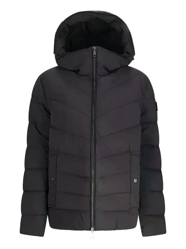 Add Quilted Hooded Jacket - Black
