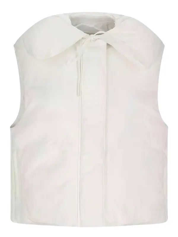 JIL SANDER Leather Gilet - White