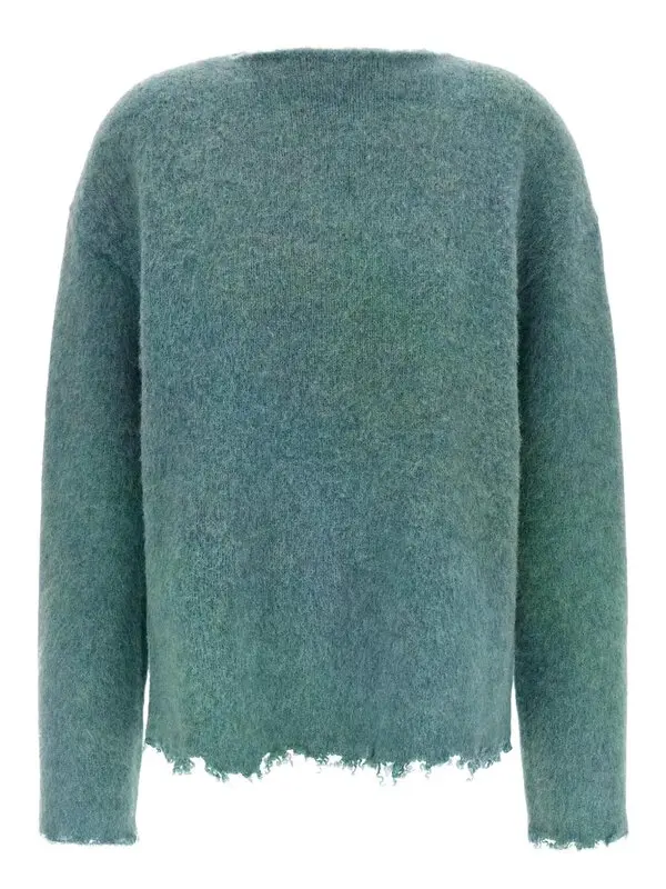 JIL SANDER Fringed Wool Sweater - Blue
